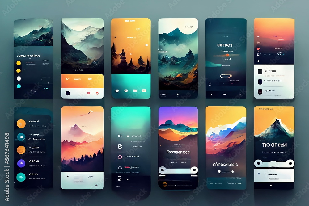 Modern user interface design template. Conceptual mobile phone screen ...