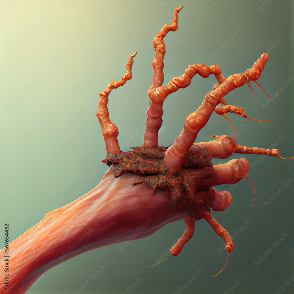 Mushroom Zombie, Human Parasite Fungus, Cordyceps on Zombie, Abstract ...