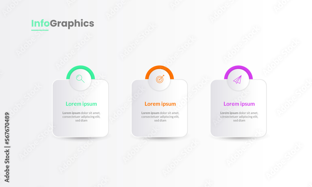 infographic vector design with icons and 3 options or steps ...