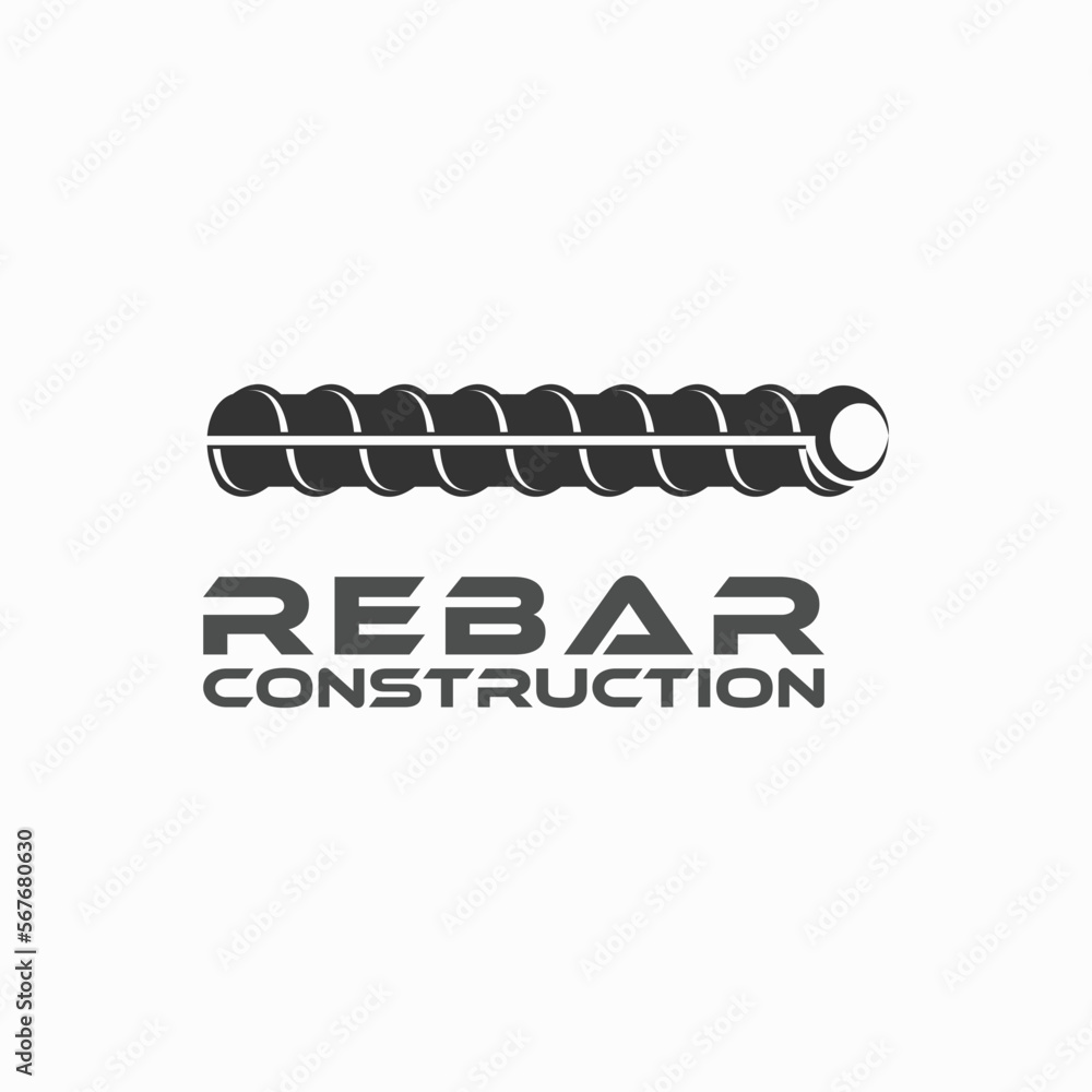rebar concrete construction logo design vector for business ...