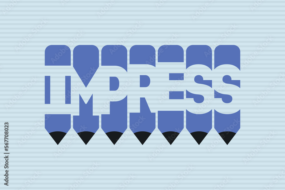 Vector de Stock Impress text with Pen symbol creative ideas design ...