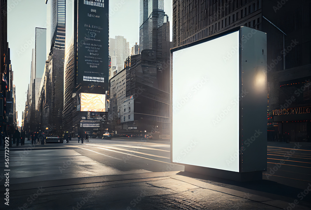 empty billboard promotional display near Times Square in New York City ...