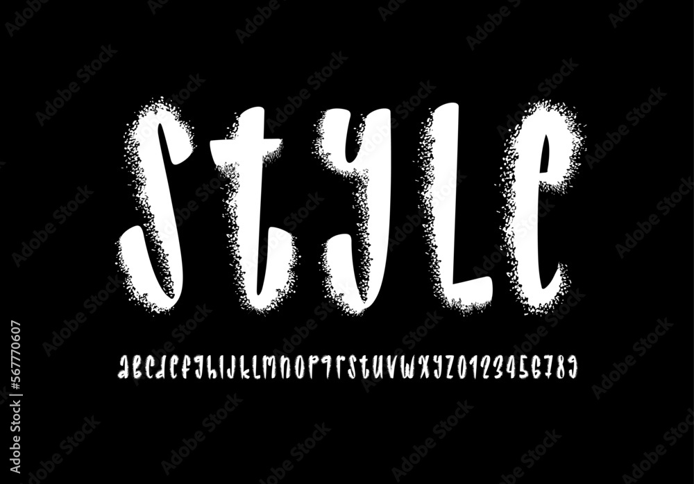 Spray graffiti font alphabet in the City street art style, sprayed ...