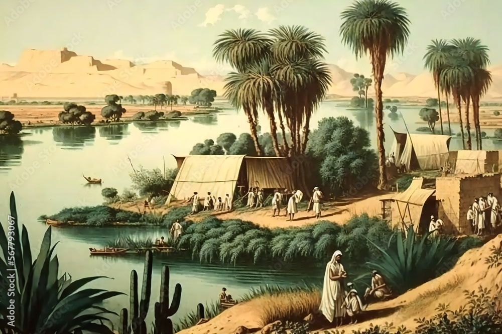 Ancient egypt civilization, ancient egyptian peasants harvest on the ...