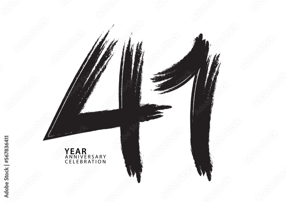 Vector de Stock 41 year anniversary celebration logotype black ...