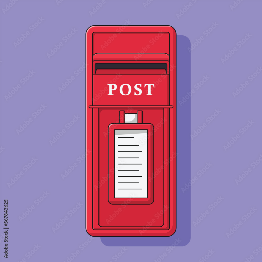 Mailbox Vector Icon Illustration with Outline for Design Element, Clip ...