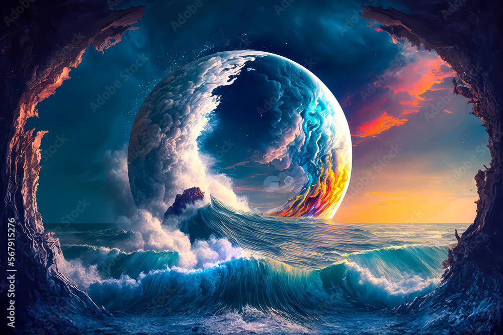 Moon as a portal rift to another dimension in time and space with ...