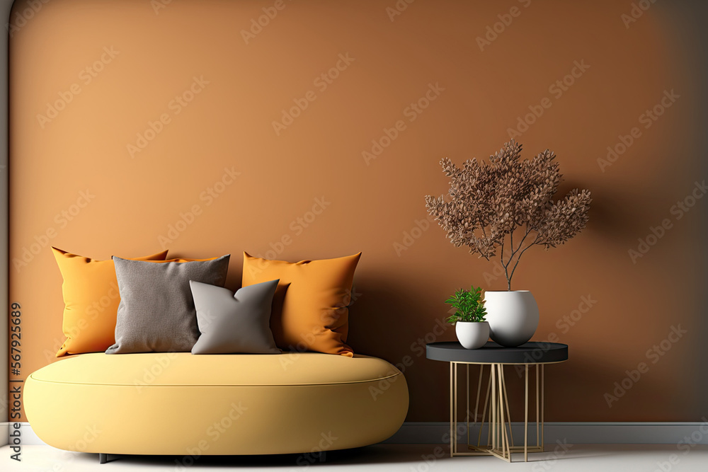 Beige taupe room background. Modern interior design with accent luxury ...