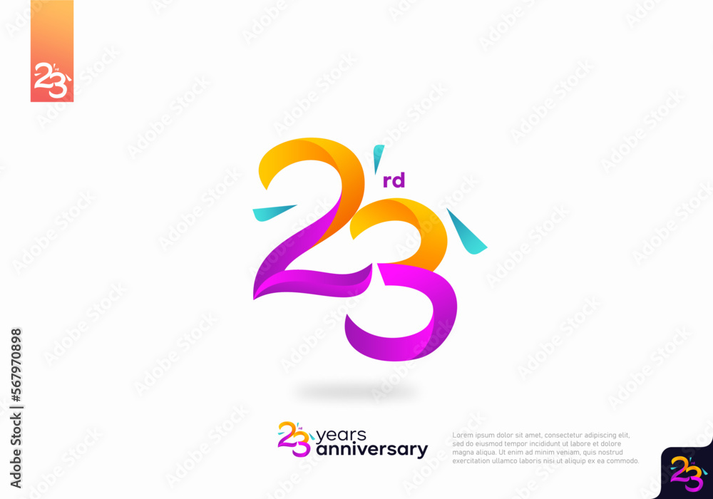 Number 23 logo icon design, 23rd birthday logo number, 23rd anniversary ...