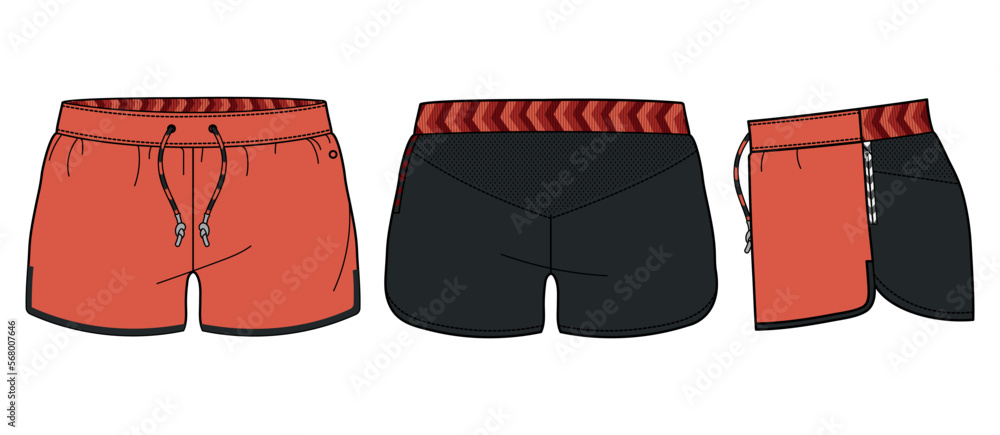 Running trail Shorts jersey design vector template, Short shorts ...
