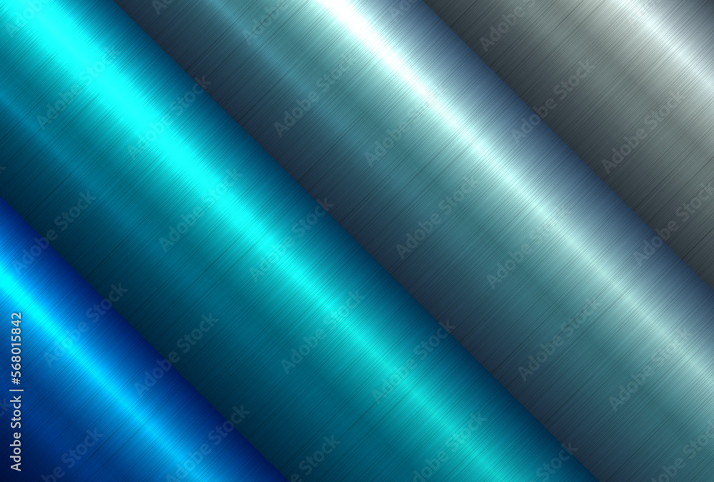 Blue metal background with, 3d technology design with brushed metal ...