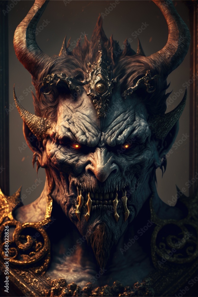 demonic creature generative ai portrait Monster creature Portrait 3D ...
