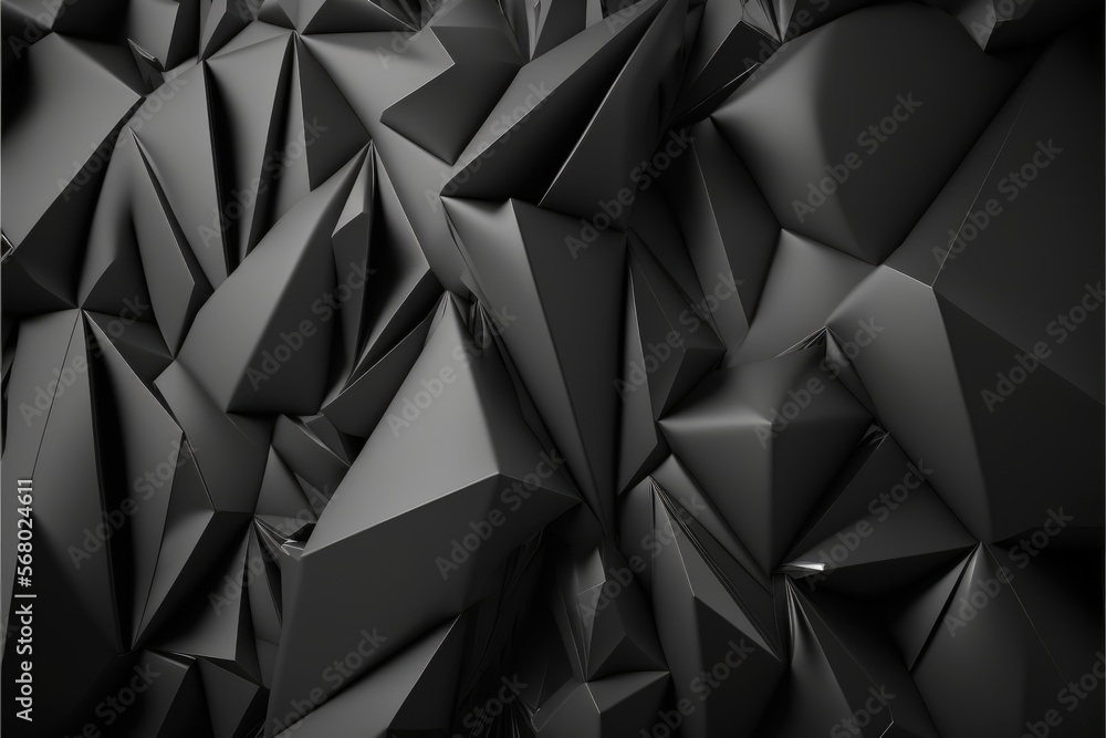 Ilustración de Stock abstract black polygonal background generative ai ...
