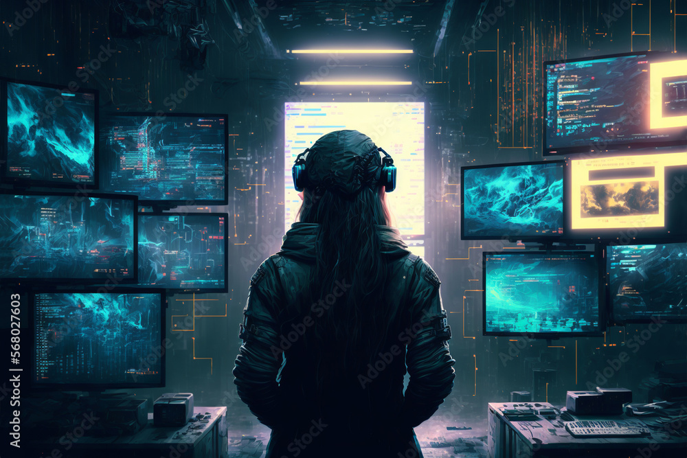Cyber-security hacker with a hoodie hiding face -computer technology background wallpaper ...