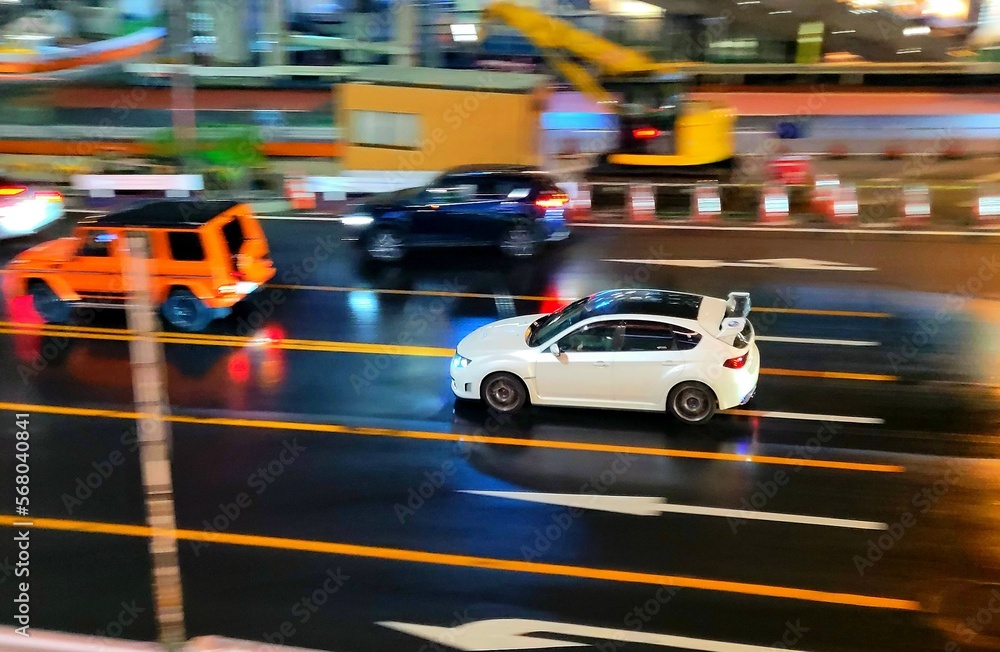 Tokyo, Japan: White Subaru Impreza WRX STI hatchback in Shibuya at ...