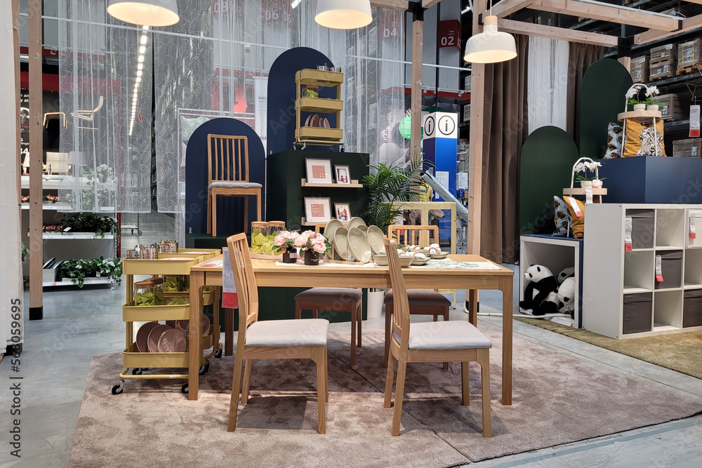 PENANG, MALAYSIA - 1 FEB 2023: Interior view furniture department ...