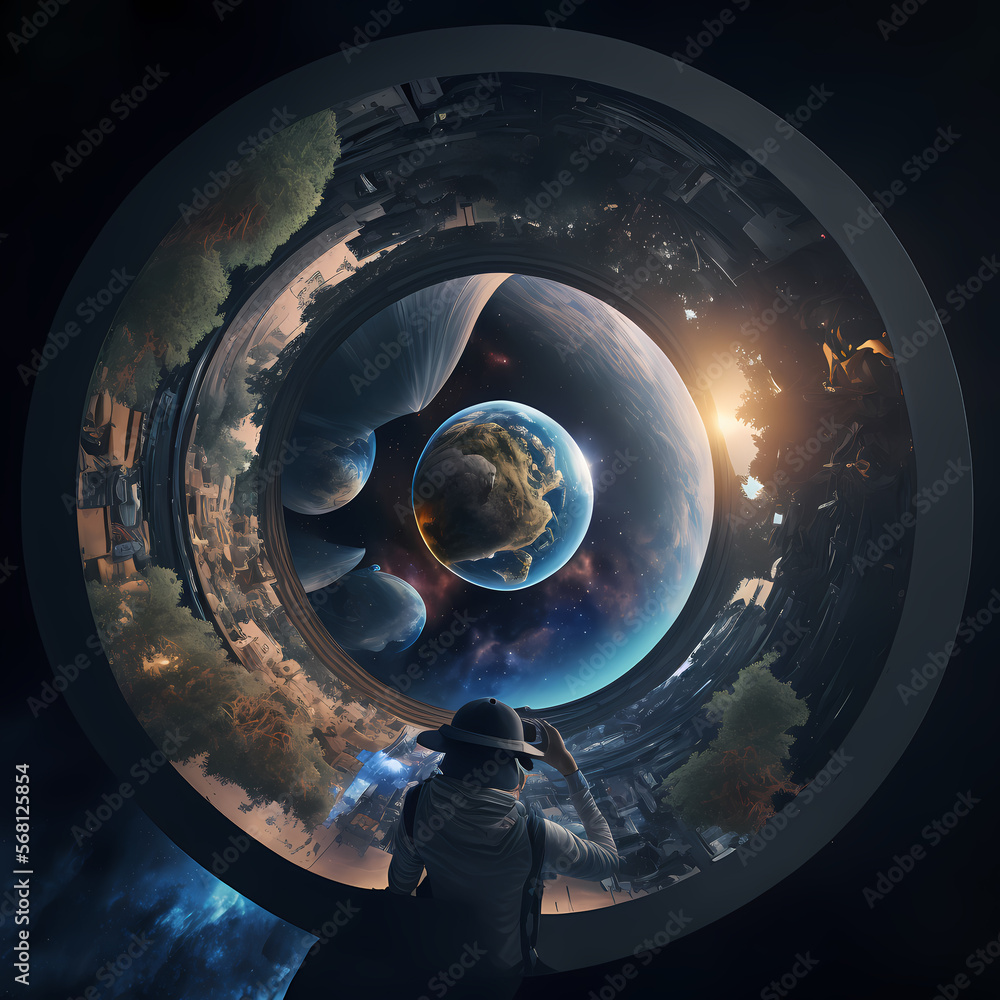 Inside a Tiny Planet from a Virtual reality user who is using VR Lenses ...