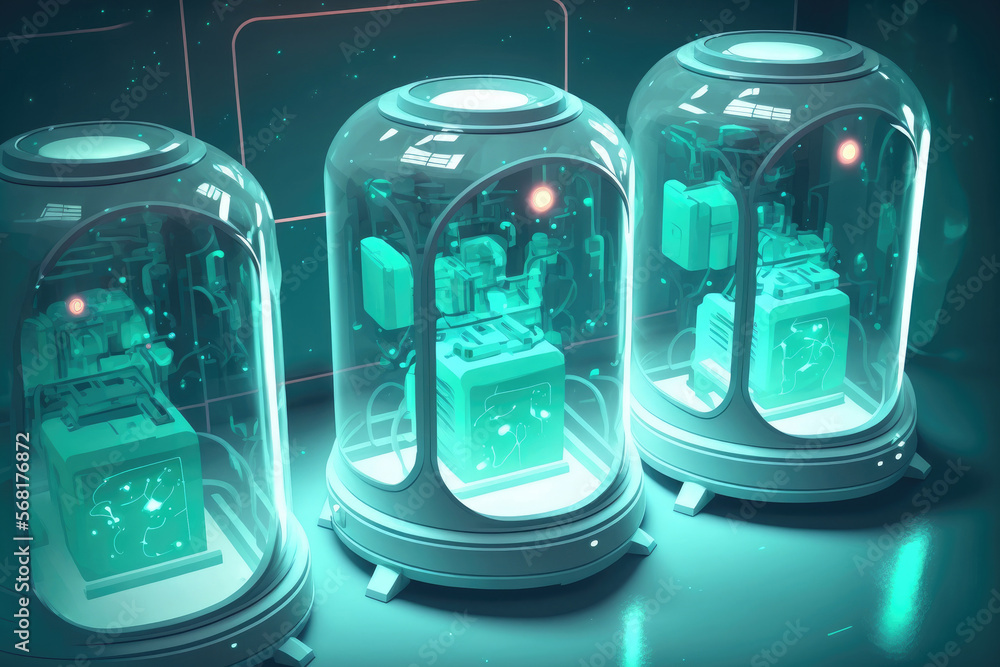 Cryogenic hibernation containers or capsules in the spacecraft's ...