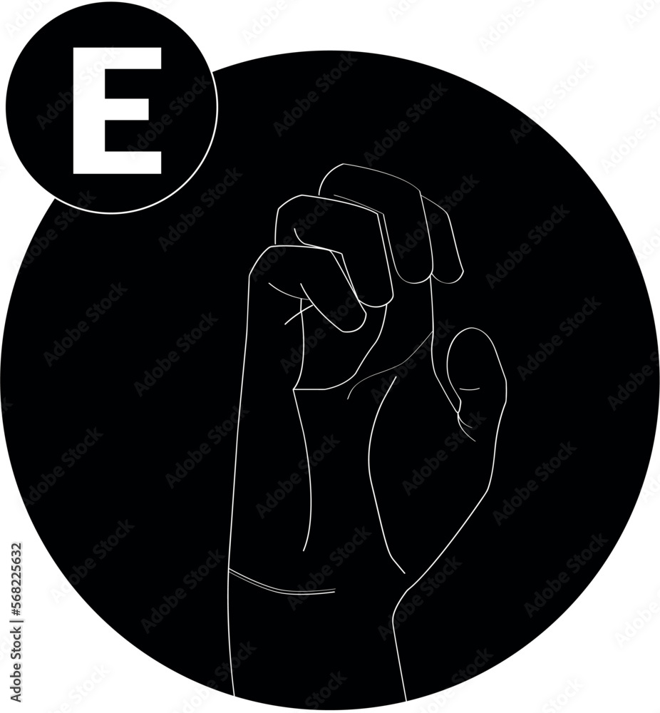 Letter E in Colombian Sign Language / Letra E en el lenguaje de señas ...