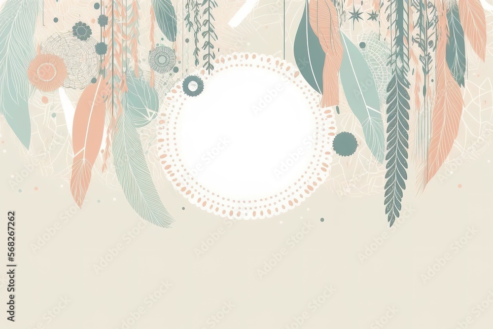 Stylish Boho Background with Simple Flat Minimalistic Muted Tone and ...