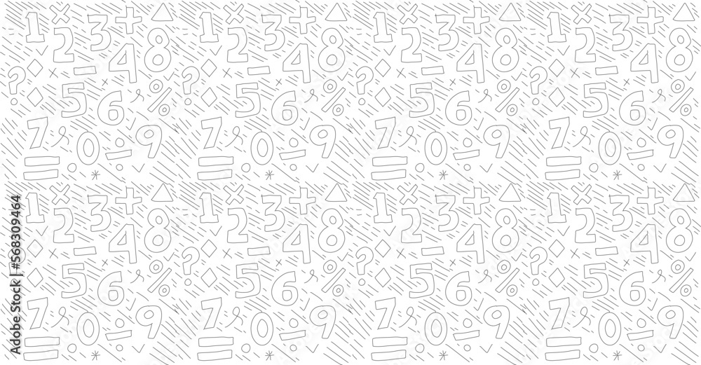 basic math doodle line art Stock Vector | Adobe Stock