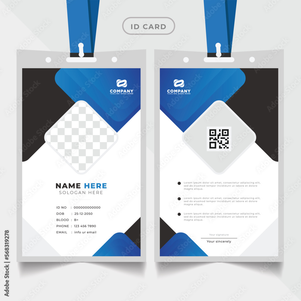 Corporate Id card design with Modern Identity Card Template. Id card ...