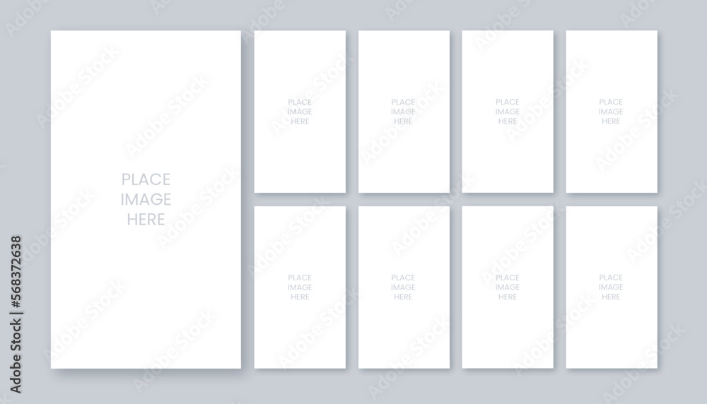 9 layout space frame design for social media preview set design Stock ...