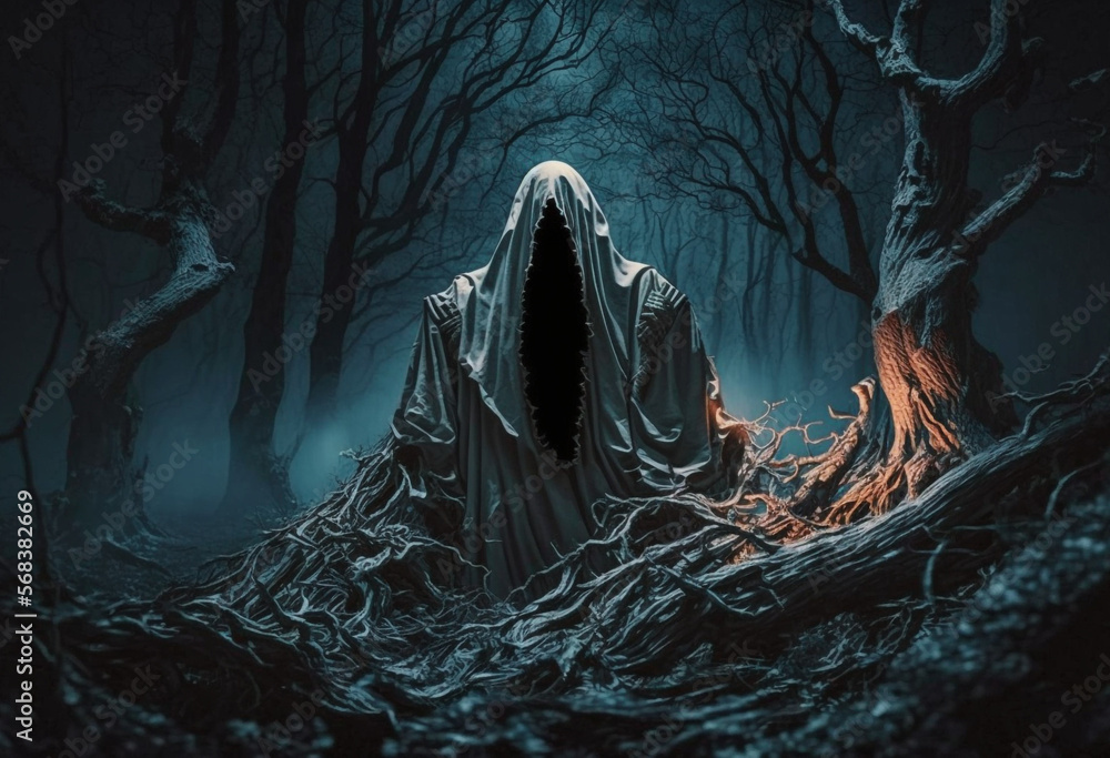 Ilustración de Stock A Chilling AI-Generated Render of a Supernatural ...