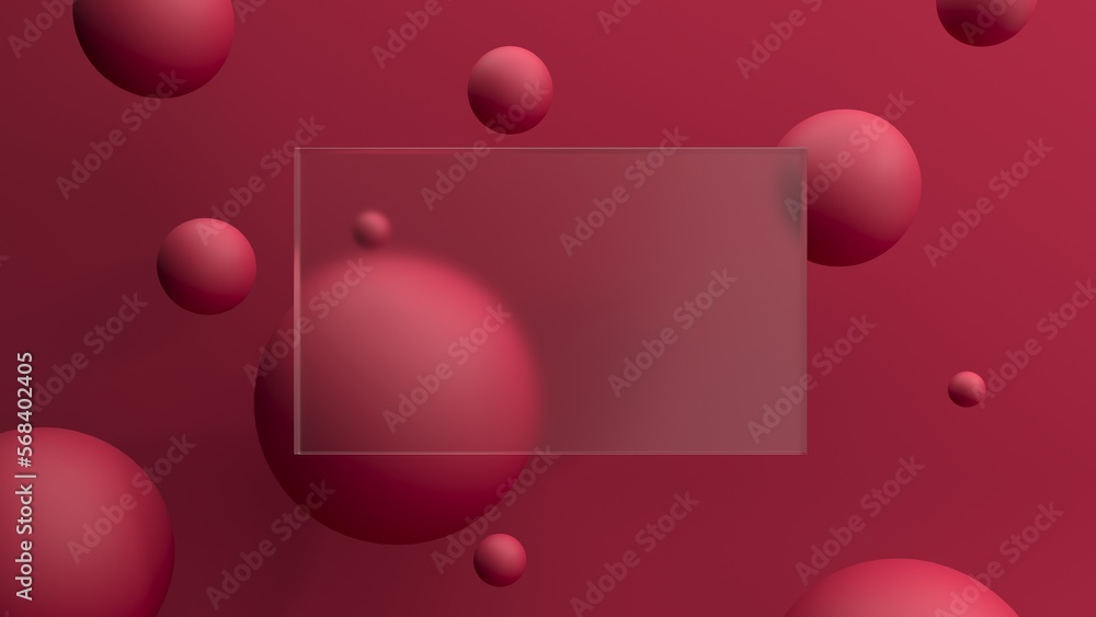 Abstract minimal 3d rendering, color trend 2023, geometric background with cubes, objects, forms ...