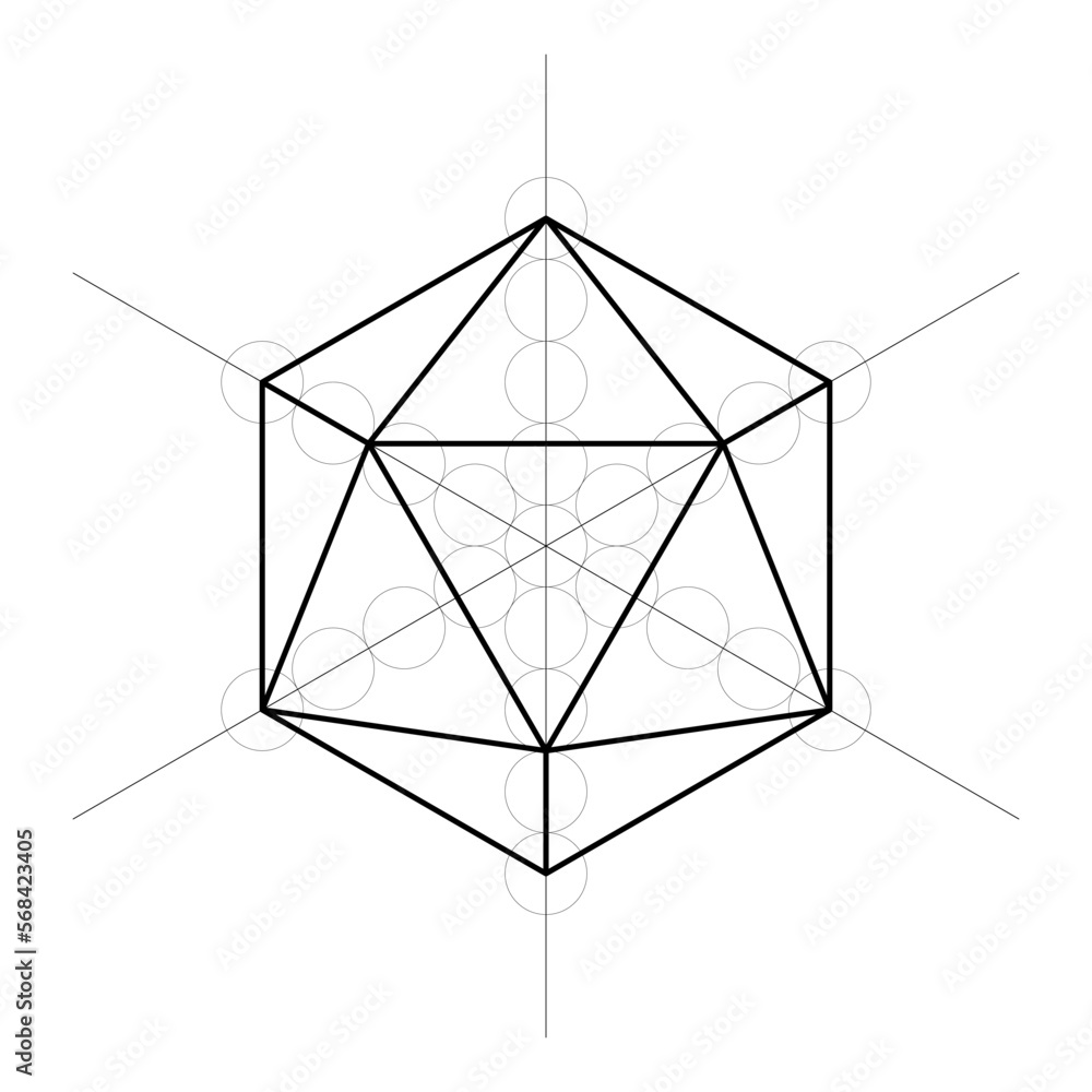 Icosahedron. Platonic Solid. Sacred Geometry. Platonic Solid shapes ...