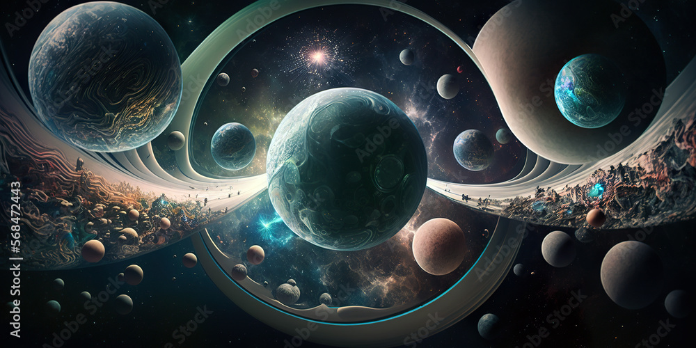 Universe represented in all dimensions in one illustration. From the ...