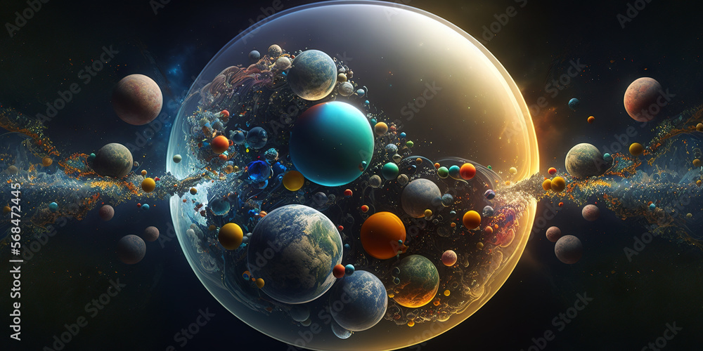 Universe represented in all dimensions in one illustration. From the ...