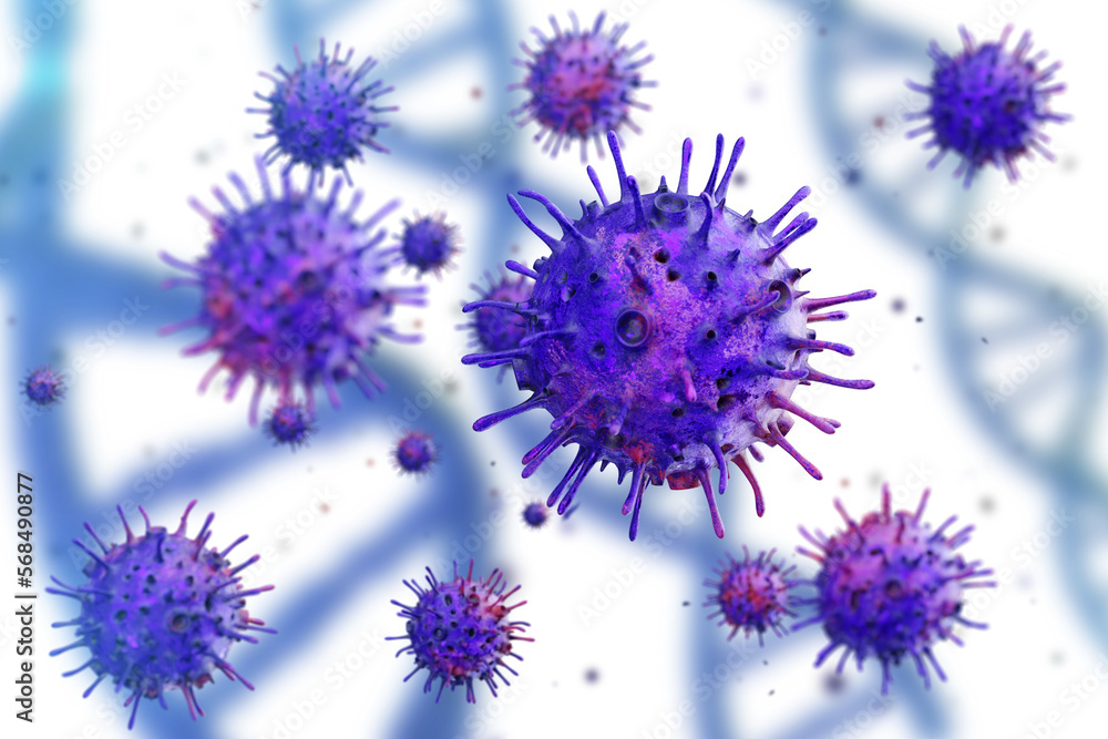 Ilustração Virus that infects DNA molecule. Infection that creates ...