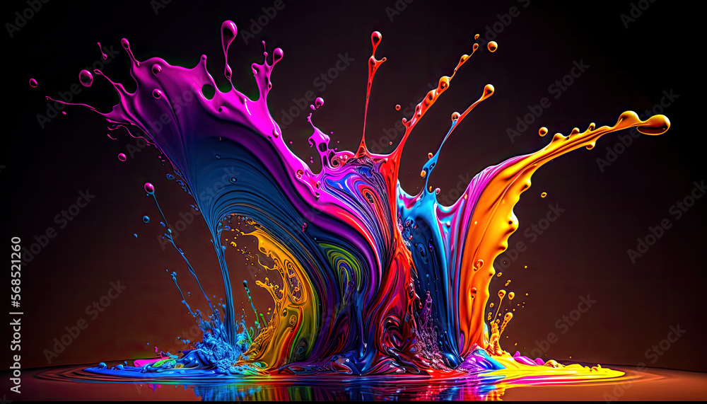 Colourful Liquid Splash Format 16:9 Digital Art Background Hintergrund ...