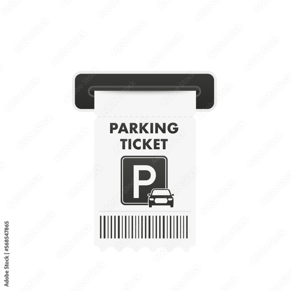 Parking ticket. Parking receipt template Paper receipt from ticket ...