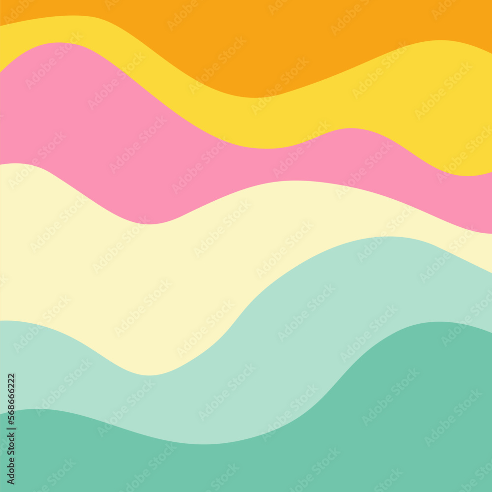 Vektor Groovy Background Retro 70s Style. Cute Abstract Vintage Texture ...