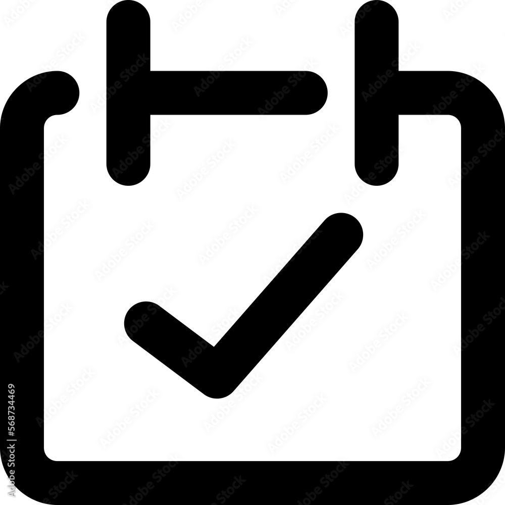 check mark symbol in calendar Stock Illustration | Adobe Stock