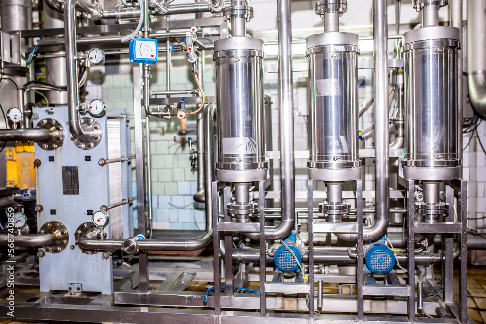 Foto de Stock Industrial interior chiller and boiler HVAC heating ...