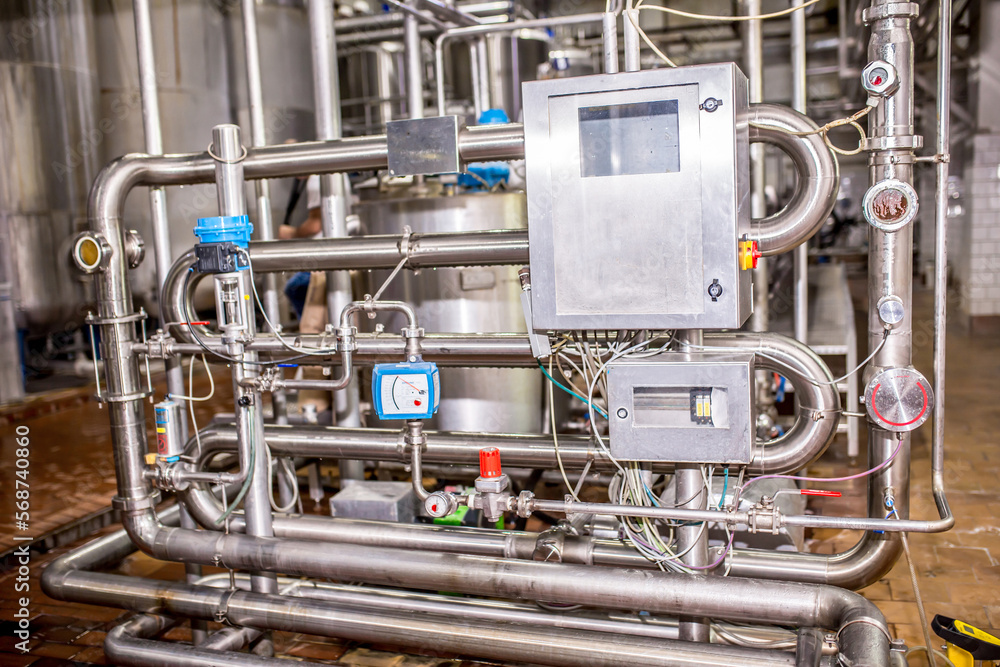 Industrial interior chiller and boiler HVAC heating ventilation air ...