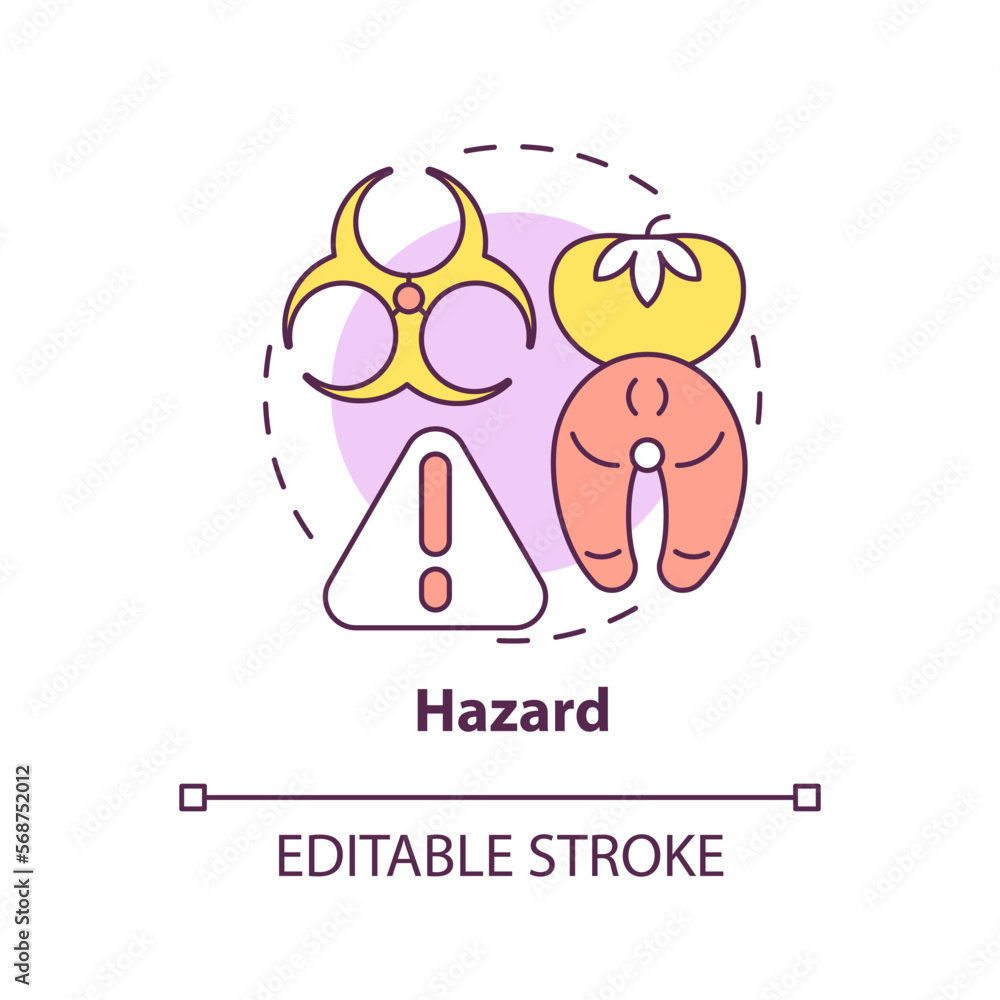 Hazard concept icon. Control of contamination risk. HACCP system ...