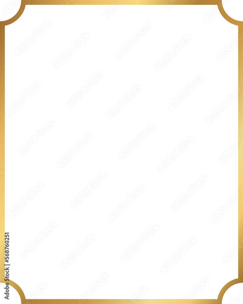 Ilustración de Stock Rectangle golden frame with inverted rounded ...