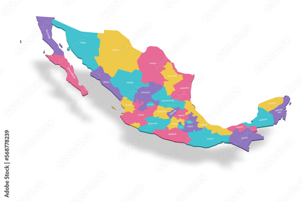 Mexico political map of administrative divisions - states and Mexico ...