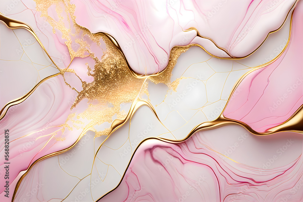 Swirl of pink gold marble abstract background, Liquid marble design ...
