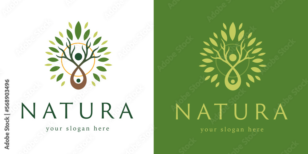 Logo original estilo naturaleza para empresas ecológicas naturales ...