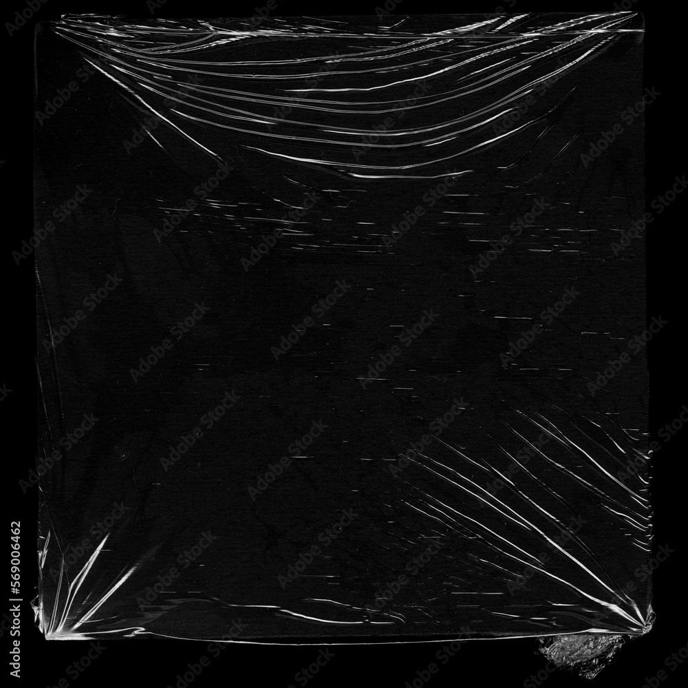 Wrinkled plastic wrap texture on a black background wallpaper. Royalty high-quality free stock ...