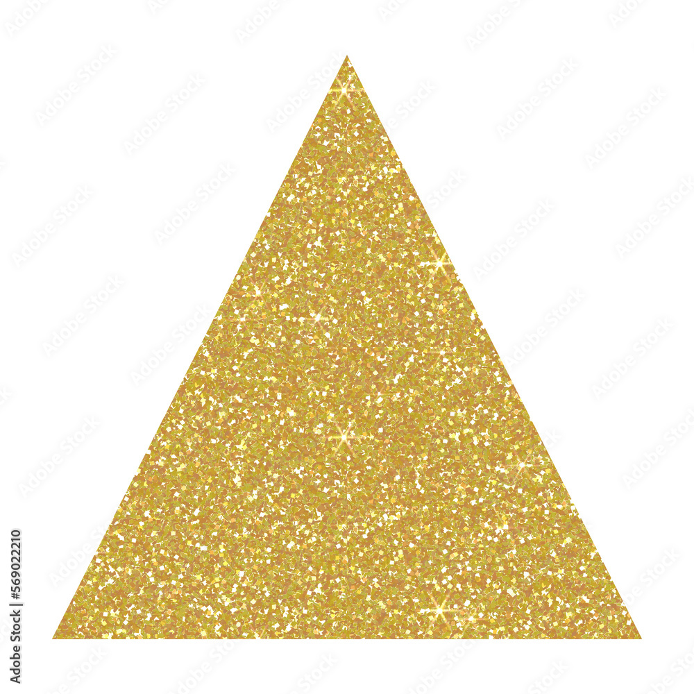 Gold triangle glitter on transparent background. Design for decorating ...