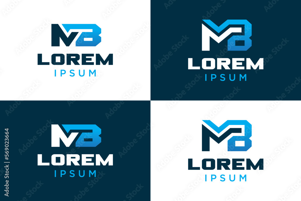 Strong monogram letter mb logo design Stock Vector | Adobe Stock
