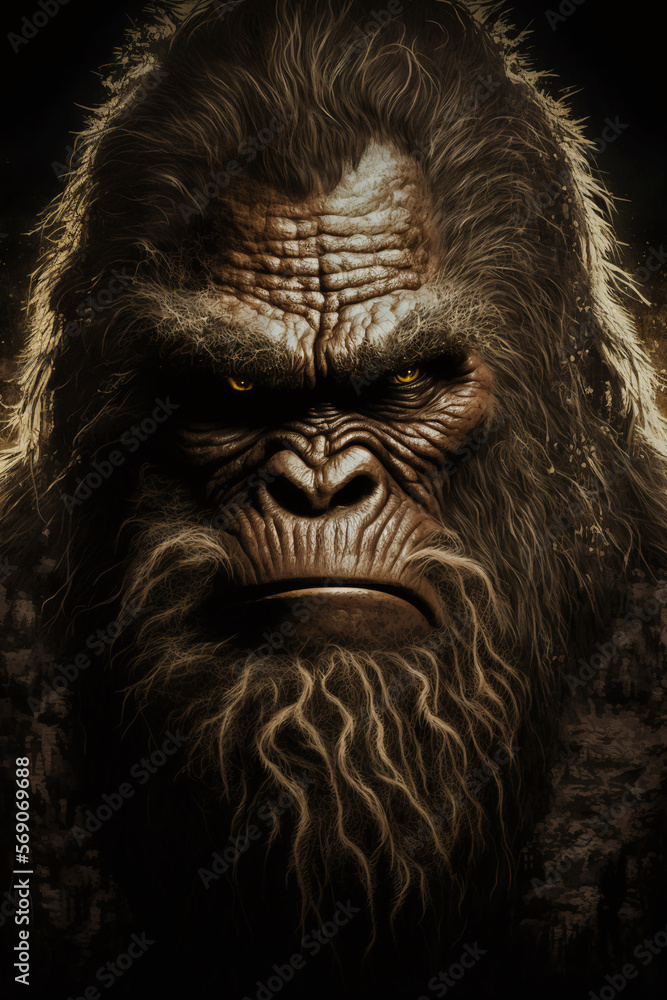 Bigfoot Mysterious North American Cryptid, Sasquatch Mythical Character ...