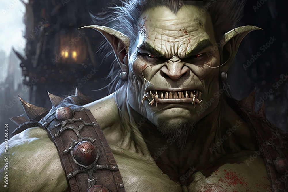 A hulking ogre with rough, mottled skin and razor-sharp teeth that ...