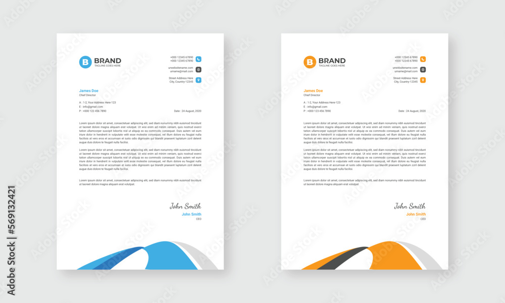 Stock-Vektorgrafik „Professional letterhead design template with cyan ...